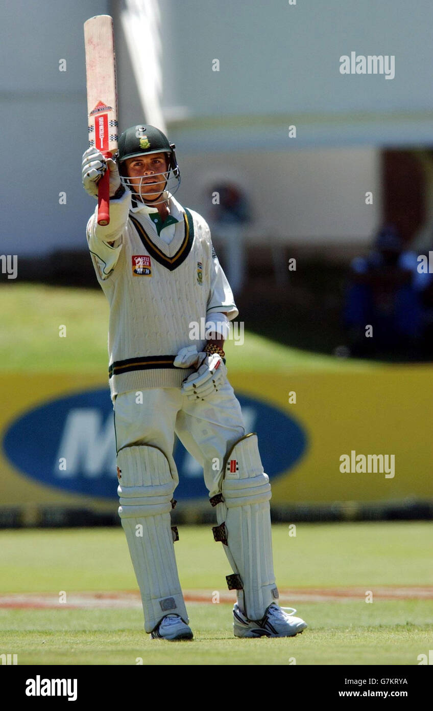 South Africa's Jacques Rudolph celebrates his half century Stock Photo ...