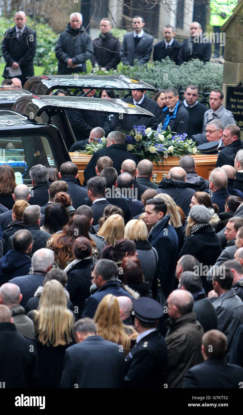The funeral of Pc Neil Doyle, 36, at Liverpool Parish Church, Pc Doyle ...