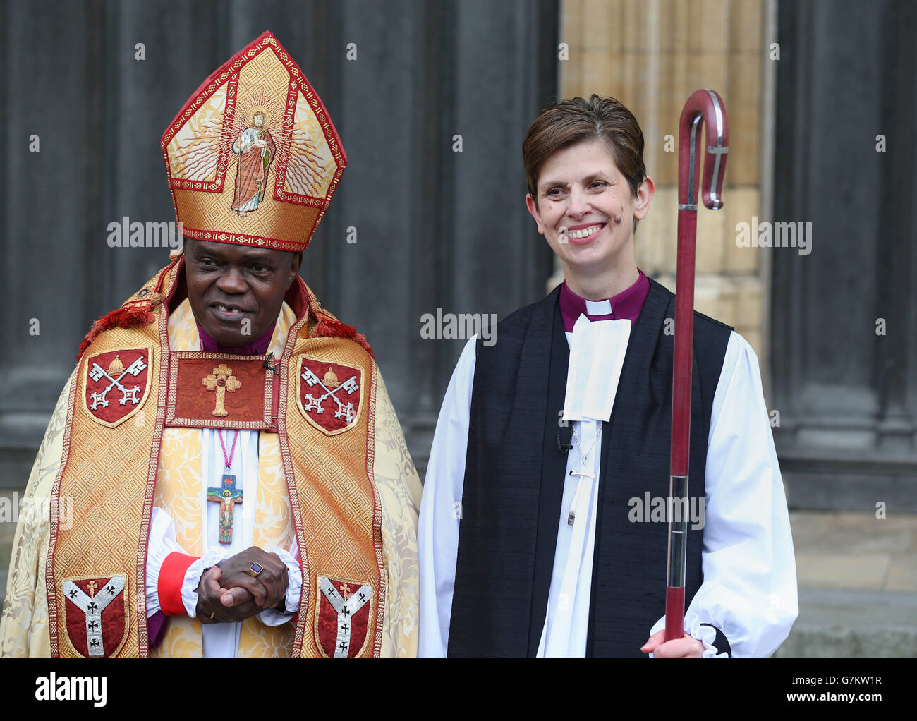 The Archbishop of York Dr John Sentamu and The Rev Libby Lane after a ...