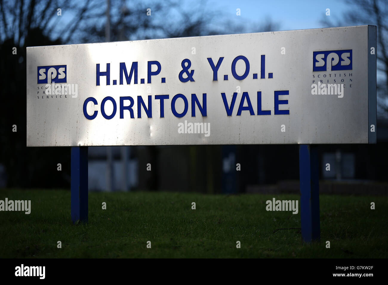 Signage outside the entrance to Cornton Vale prison in Stirling. Plans ...