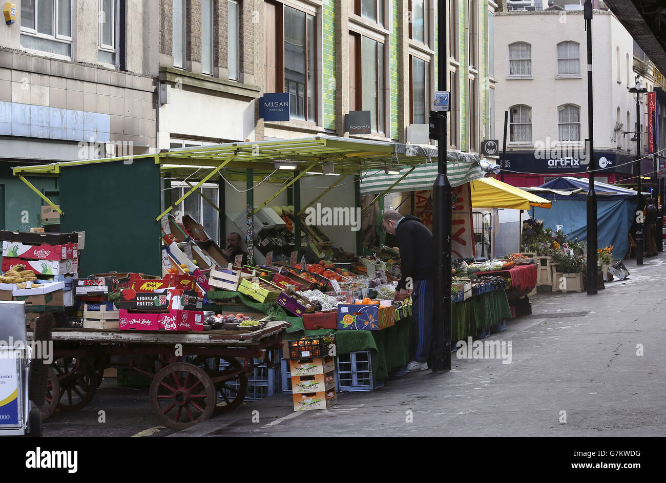 A view of Berwick Street in Soho, central London Stock Photo - Alamy