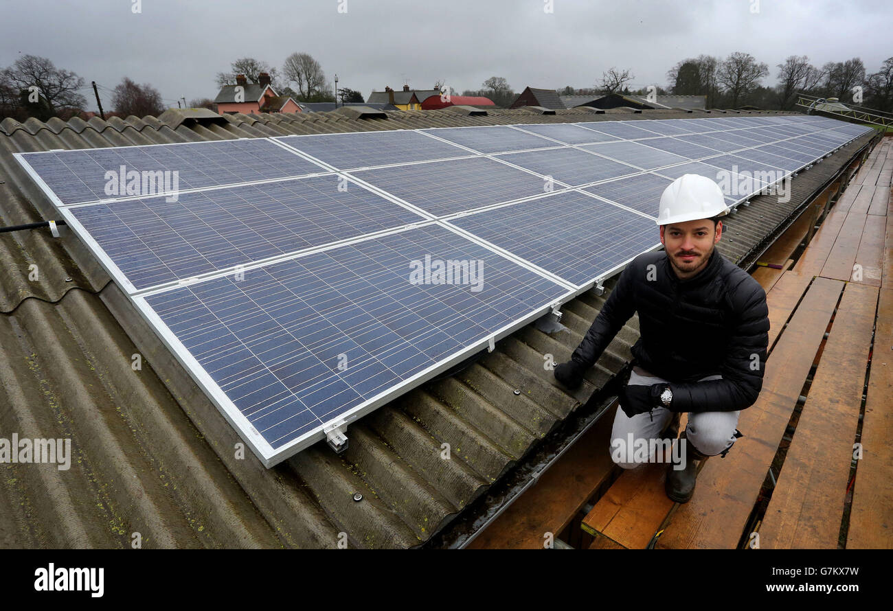 Joe Nixon of REPOWERBalcombe with 69 solar panels which have been ...