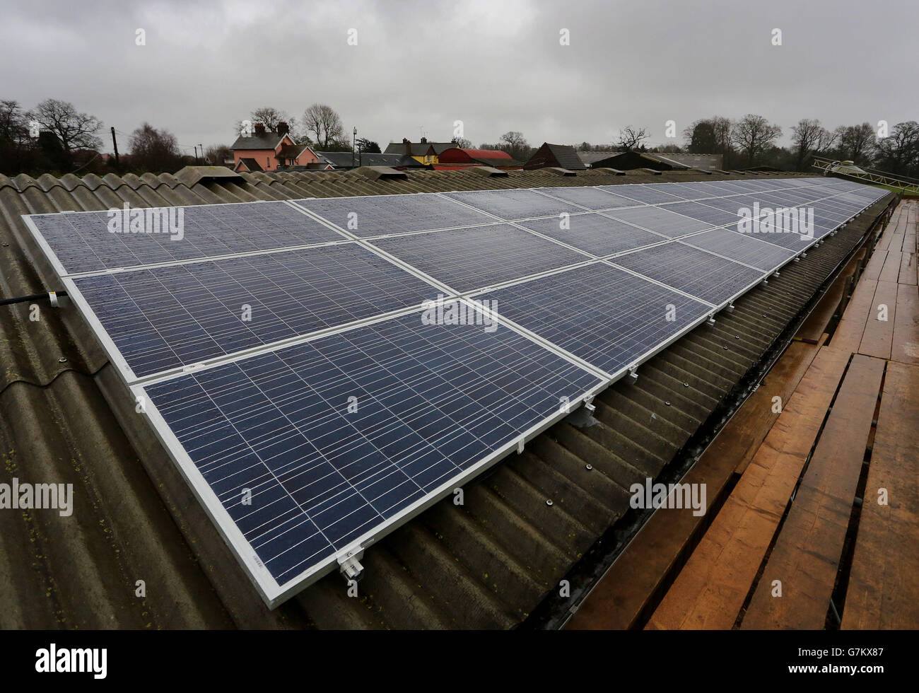 A general view of 69 solar panels which have been installed on a cow ...