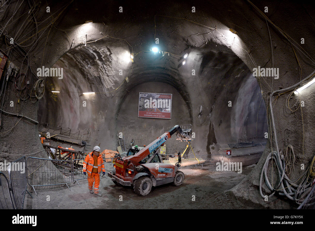 Crossrail breakthrough. General view of construction during the ...