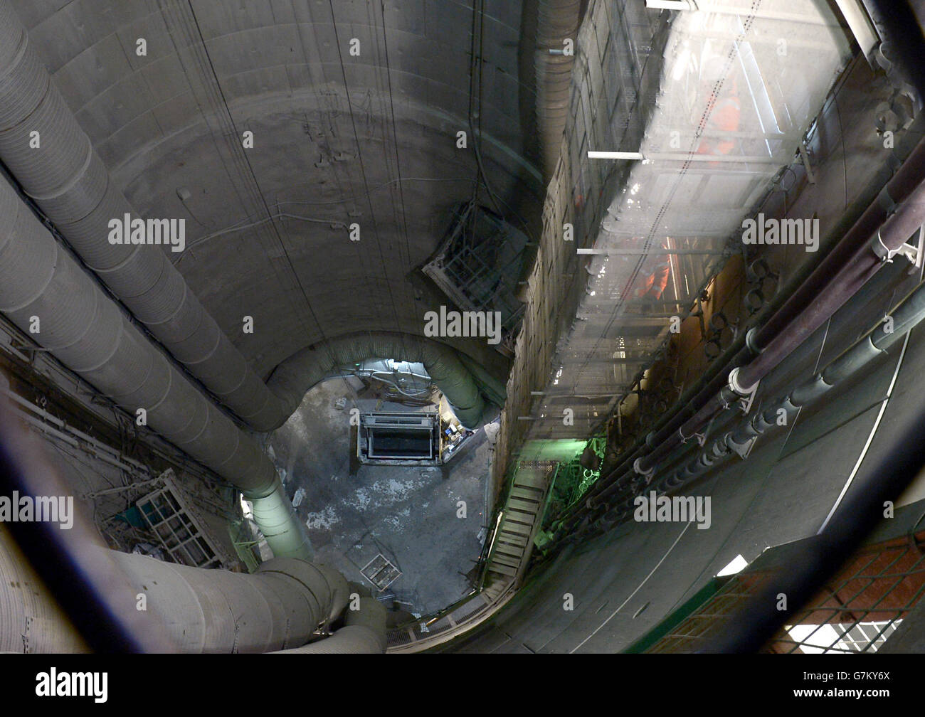 Crossrail breakthrough. General view of construction during the ...