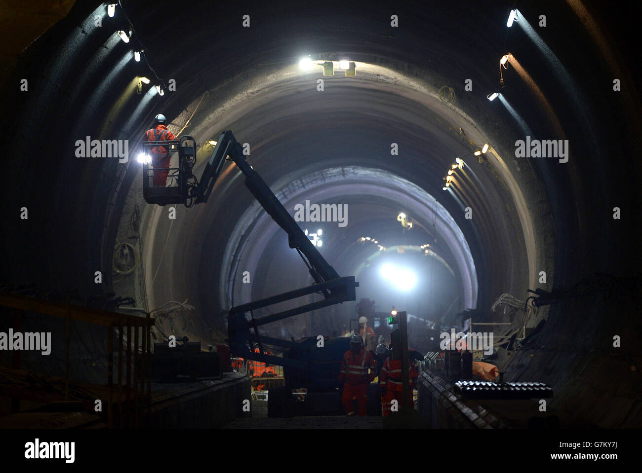 Crossrail tunnel train london hi-res stock photography and images - Alamy