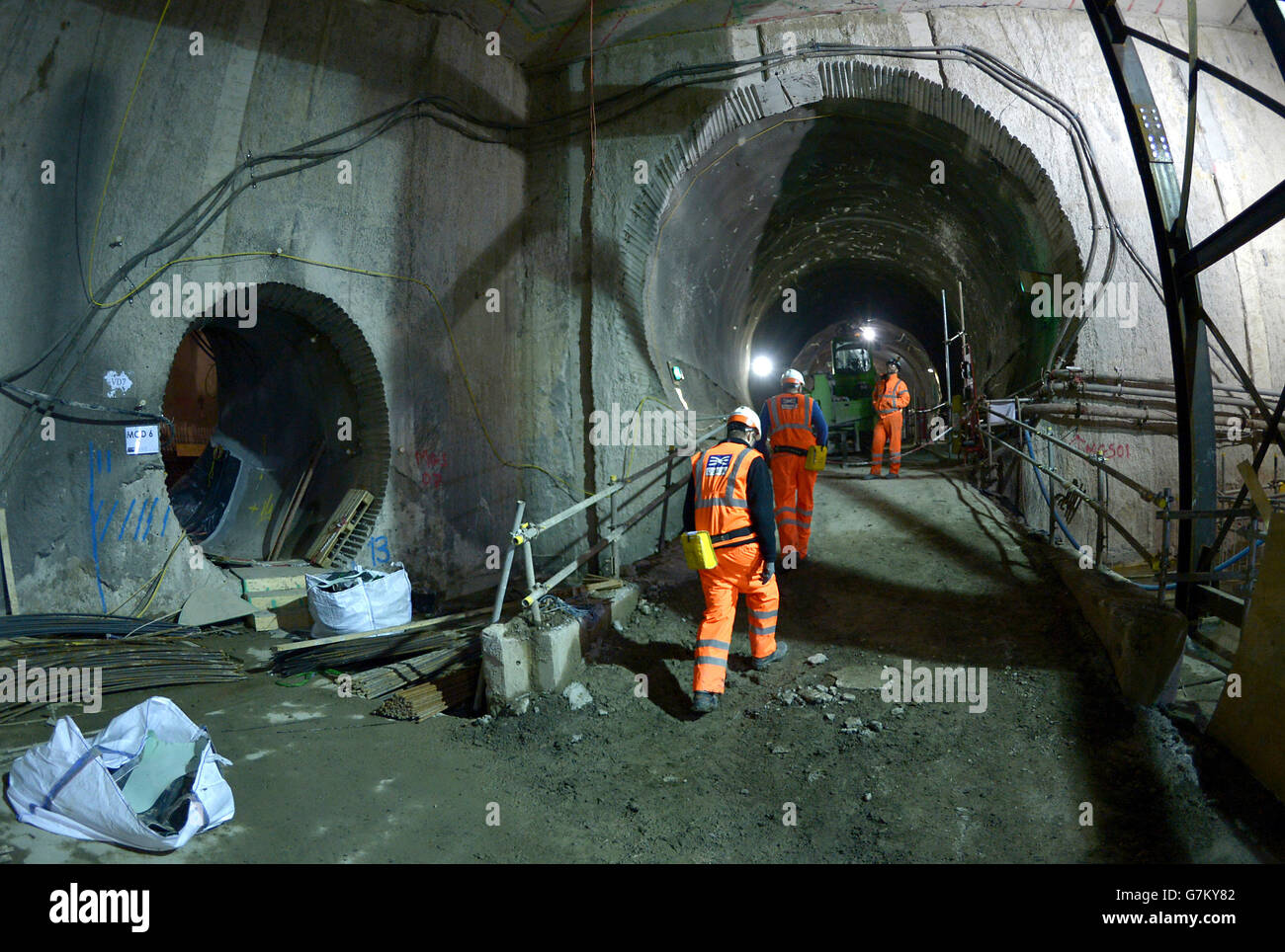 Crossrail breakthrough. General view of construction during the ...