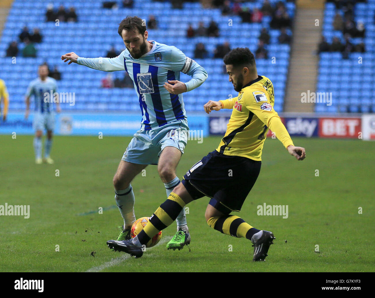 Coventry City's Jim O'Brien (left) and Rochdale's Reuben Noble-Lazarus ...