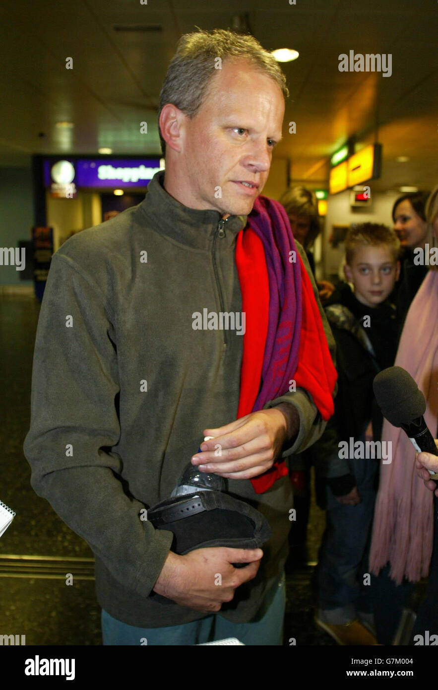 Mark kennedy from bath arrives at gatwick airport hi-res stock ...
