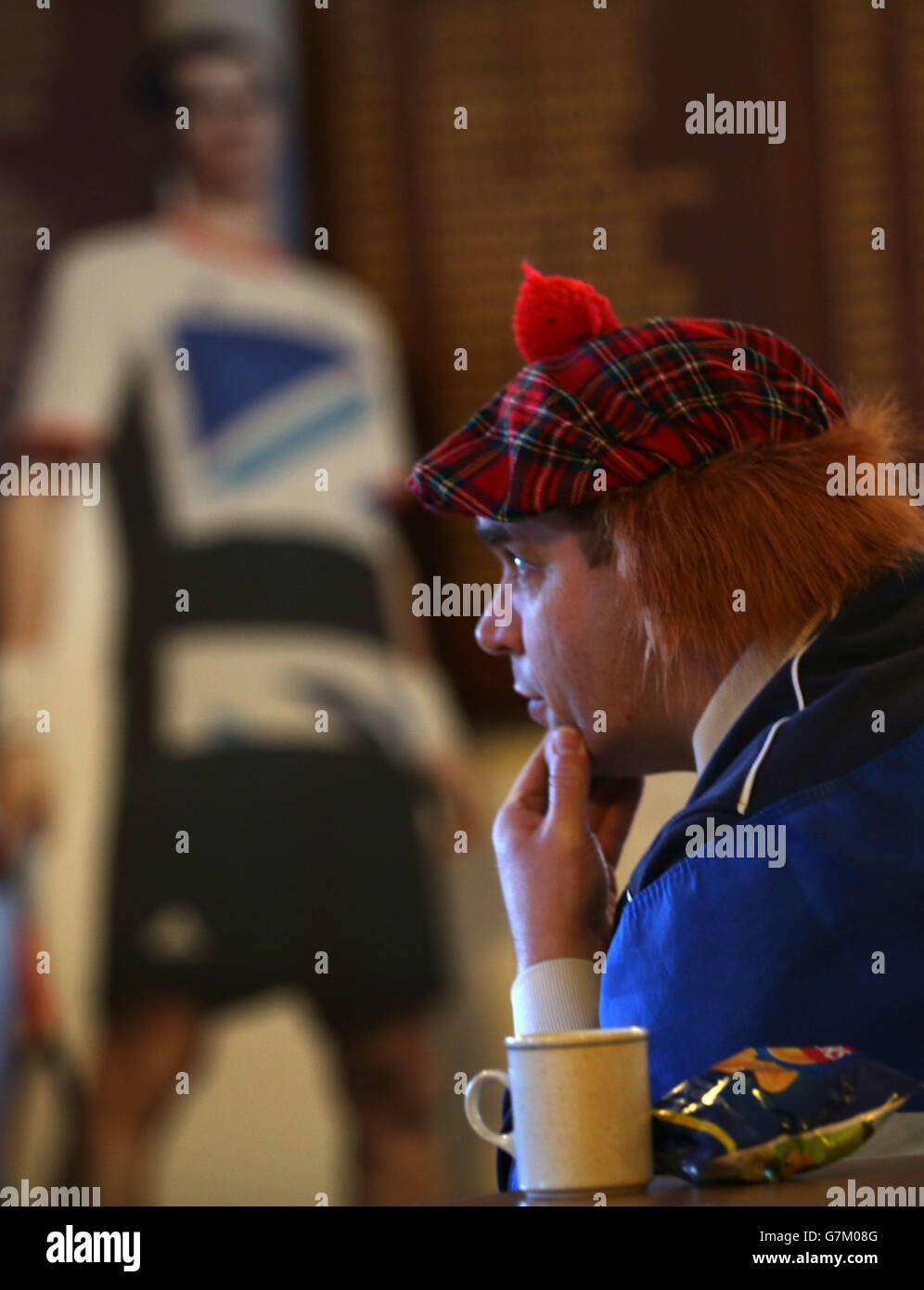 A fan at Dunblane Sports Club in Perthshire, Scotland, to watch Andy ...