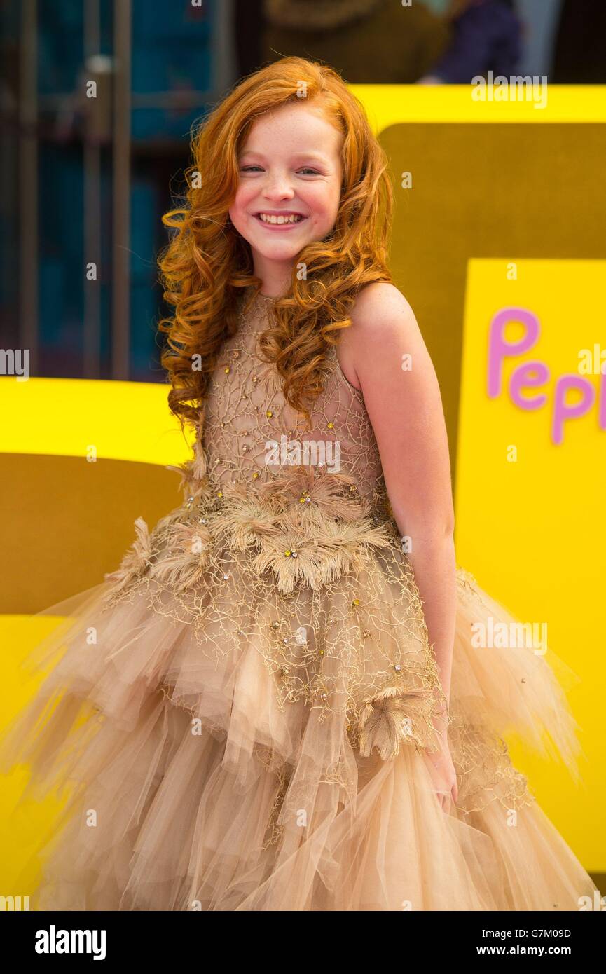 Harley Bird arriving at a screening of Peppa Pig: The Golden Boots at ...