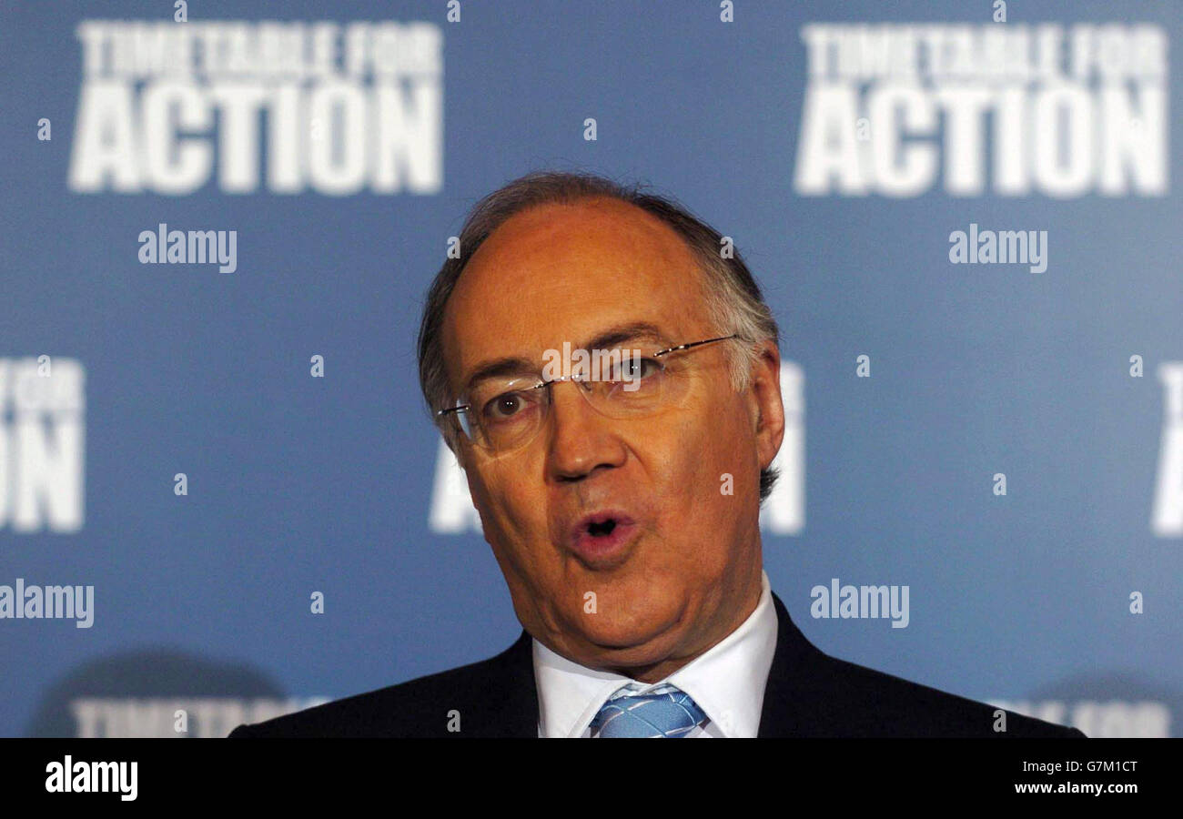 Leader of the Conservative party Michael Howard gives a speech at the ...