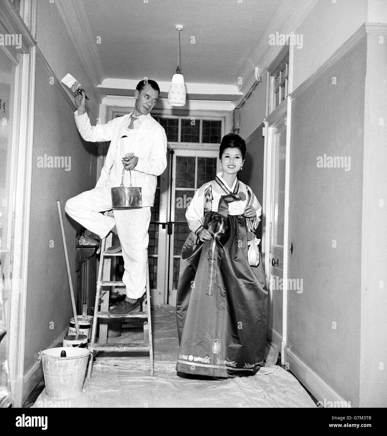 Painter Harry Down meets Miss Korea Eui-Sook Youn at the Waldorf Hotel ...