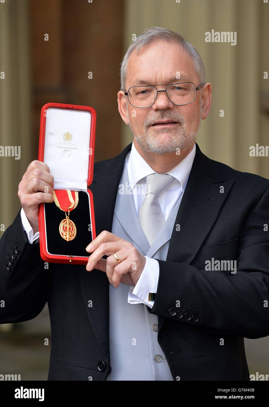 After an investiture ceremony at buckingham palace in central london hi ...