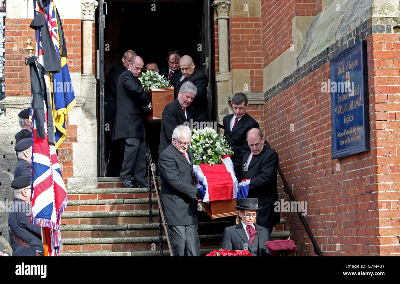 The coffins of Bernard Jordan (front), a war veteran who left his care ...