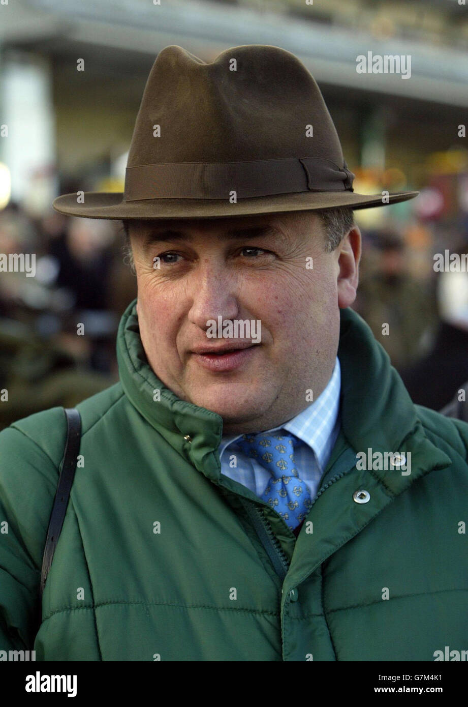 Trainer Paul Nicholls in the winners enclosure after victory with ...