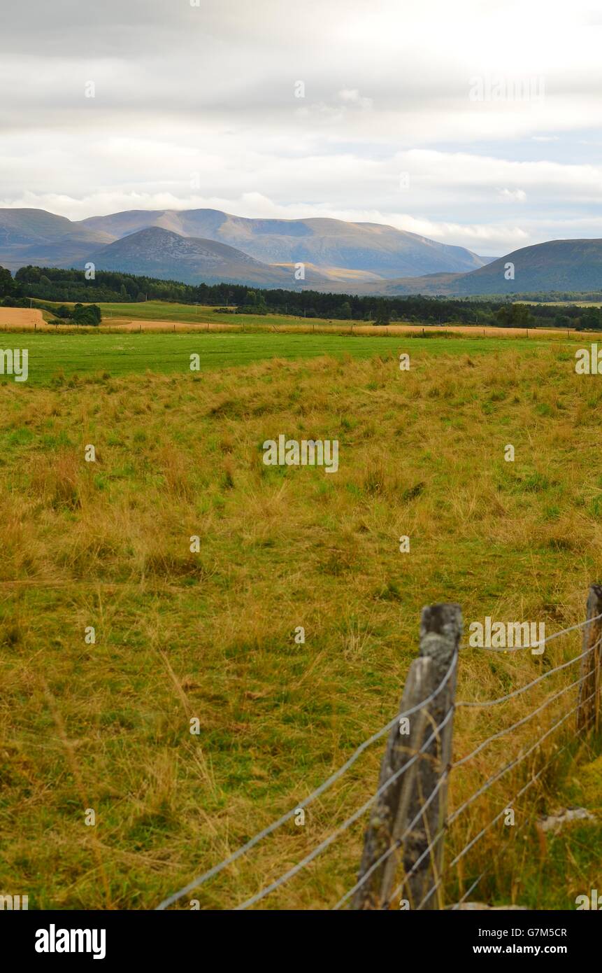View from the B970 Boat of Garten road of the Cairngorm plateau, by ...
