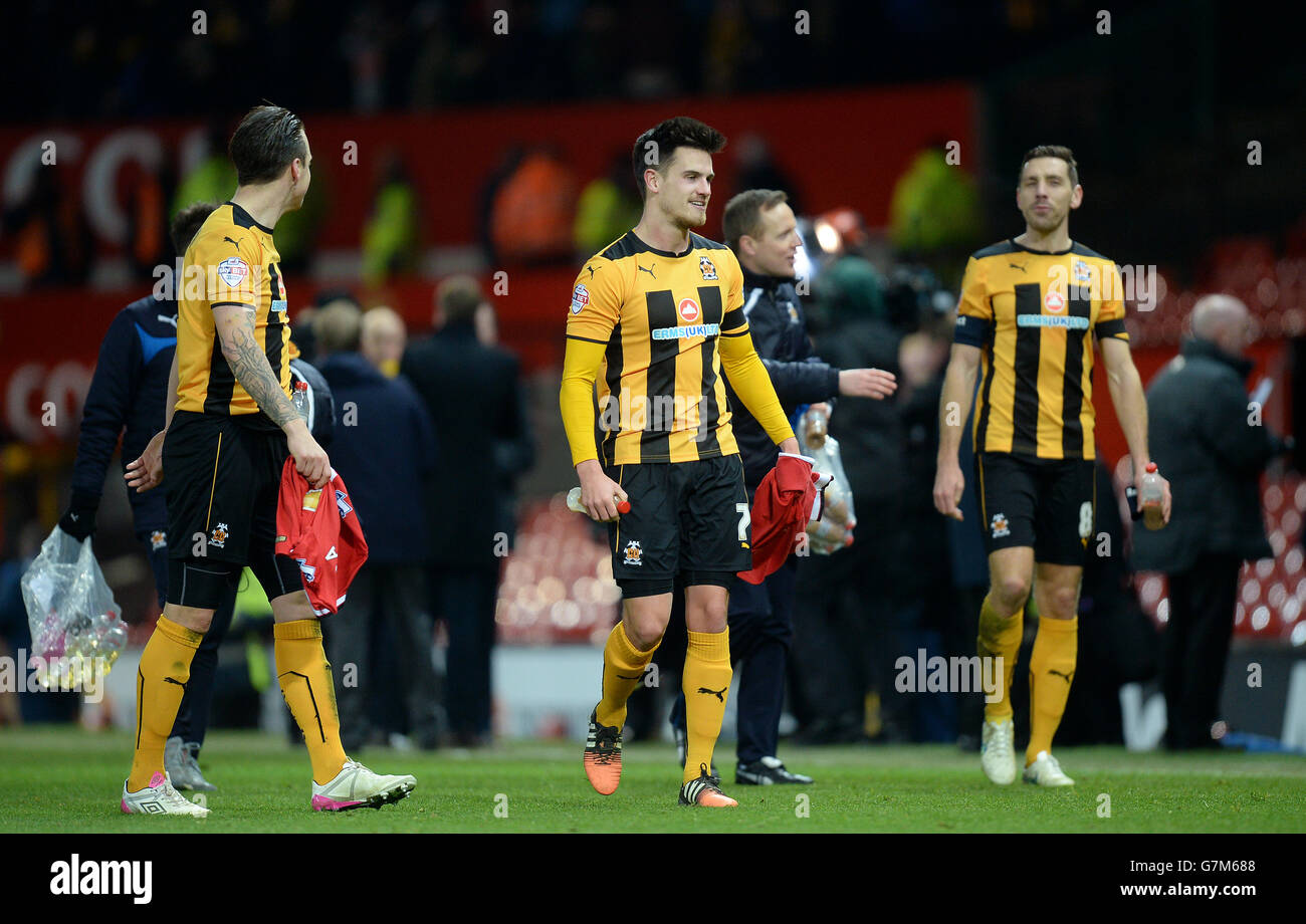 Cambridge United's Tom Champion (centre) after the FA Cup, Fourth Round ...
