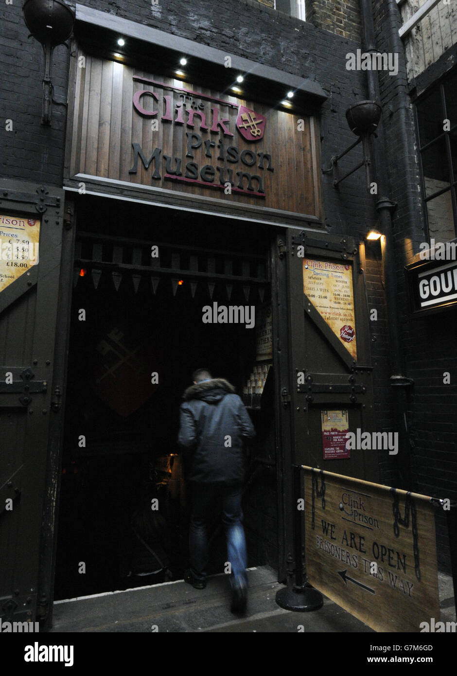 General view of The Clink Prison Museum on Clink Street, central London ...