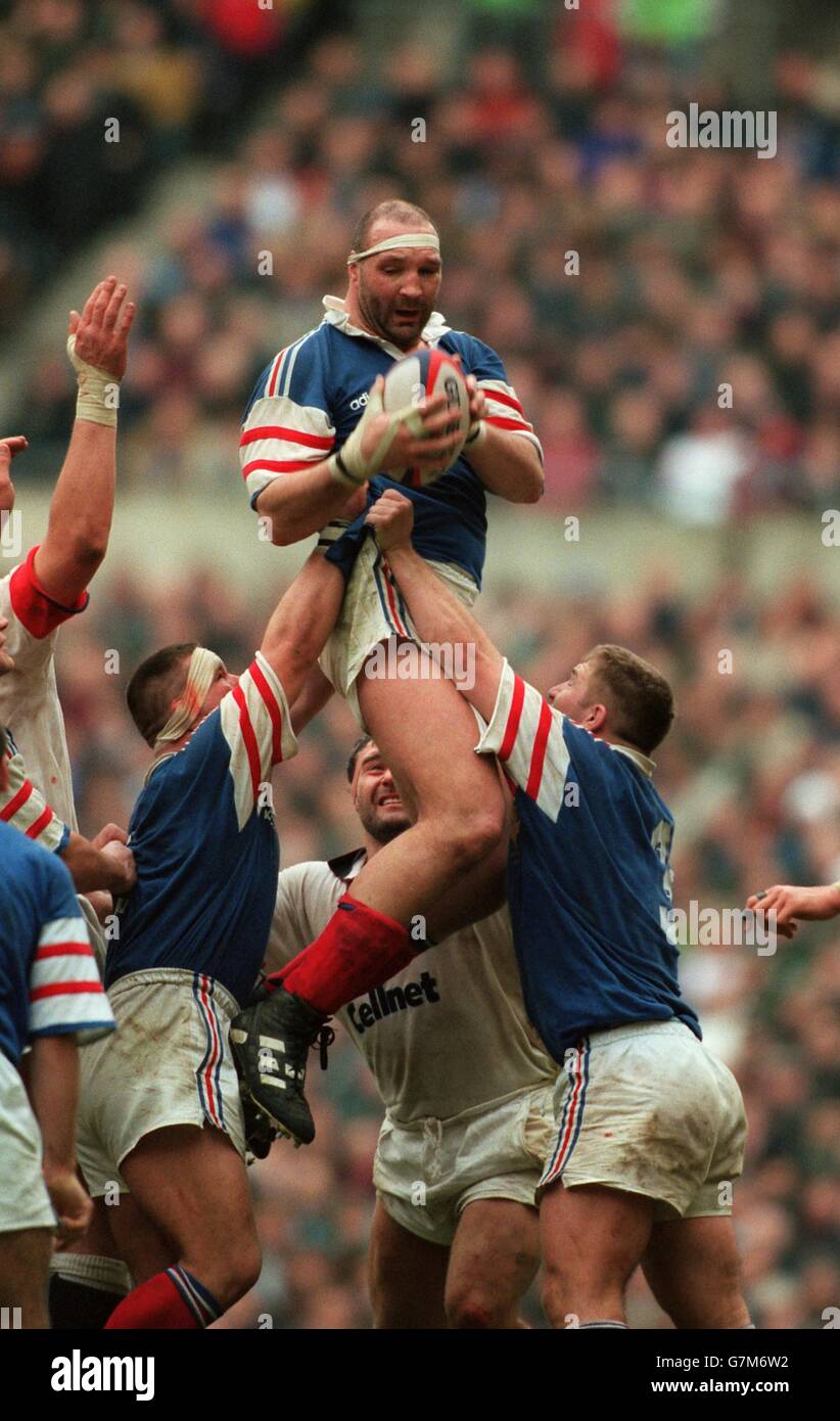 International Rugby - Five Nations - England v France. Olivier Merle ...