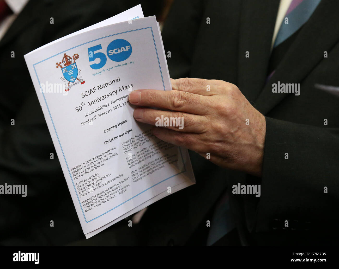 An order of service is held at the National Mass at St Columbkilles RC ...