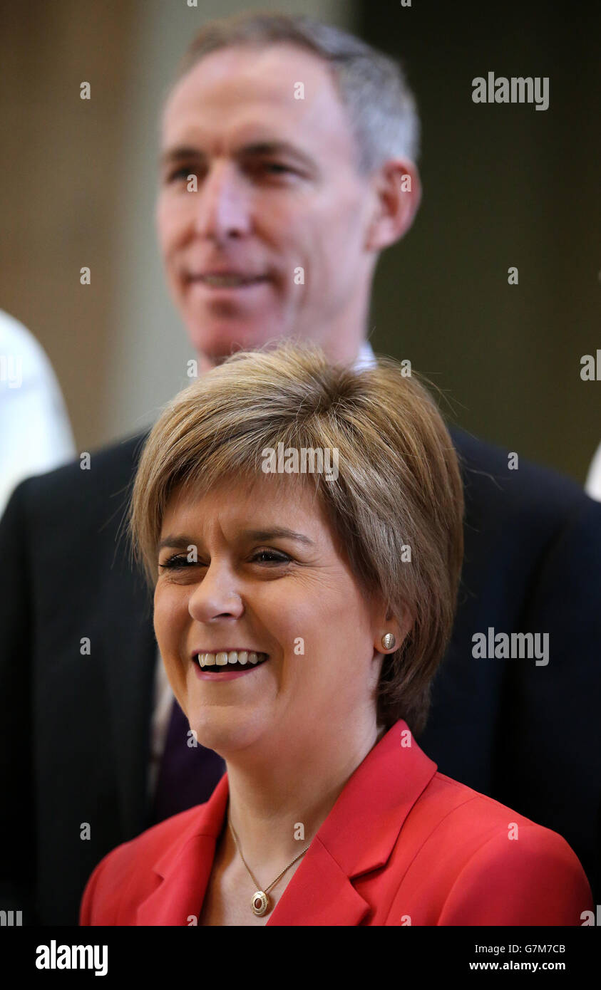 First Minister Nicola Sturgeon with Scottish Labour leader Jim Murphy ...