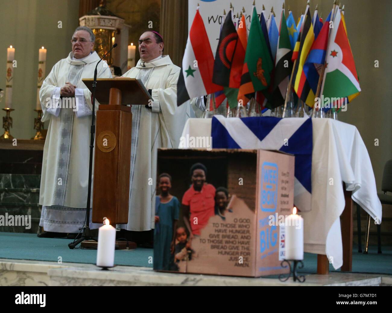 Bishop of Motherwell Joseph Toal (right) leads the National Mass at St ...