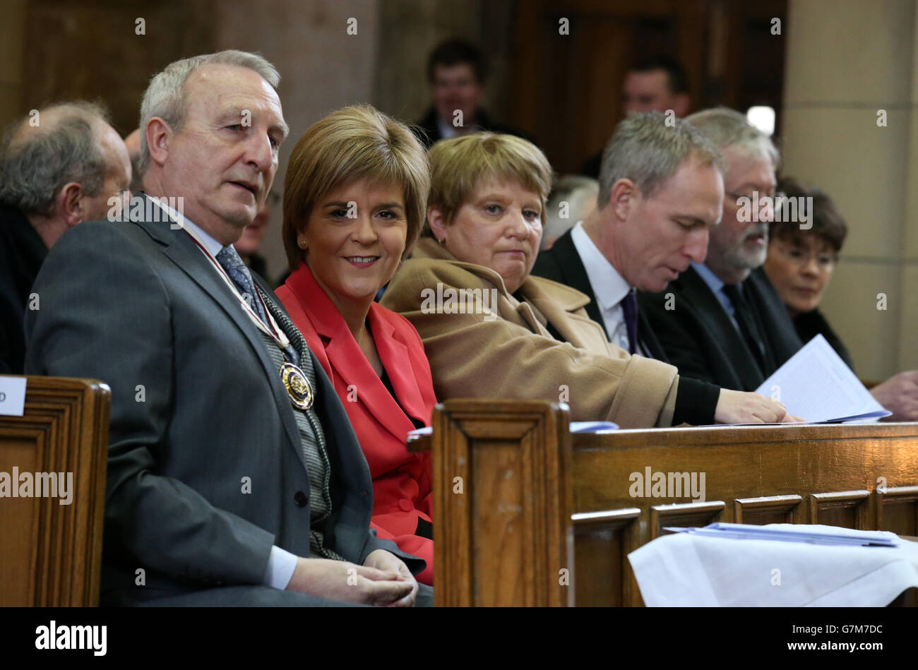 First Minister Nicola Sturgeon at the National Mass at St Columbkilles ...