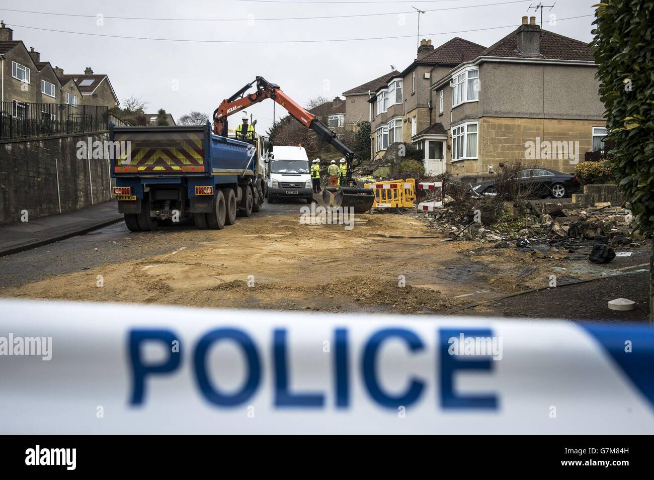 Tipper truck accident in Bath Stock Photo - Alamy