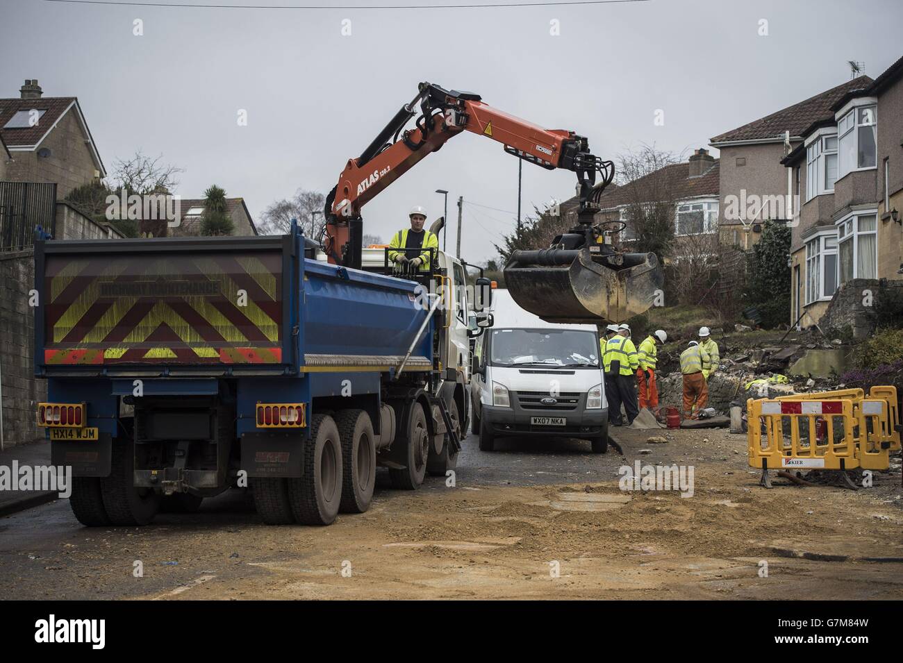 Tipper truck accident in Bath Stock Photo - Alamy