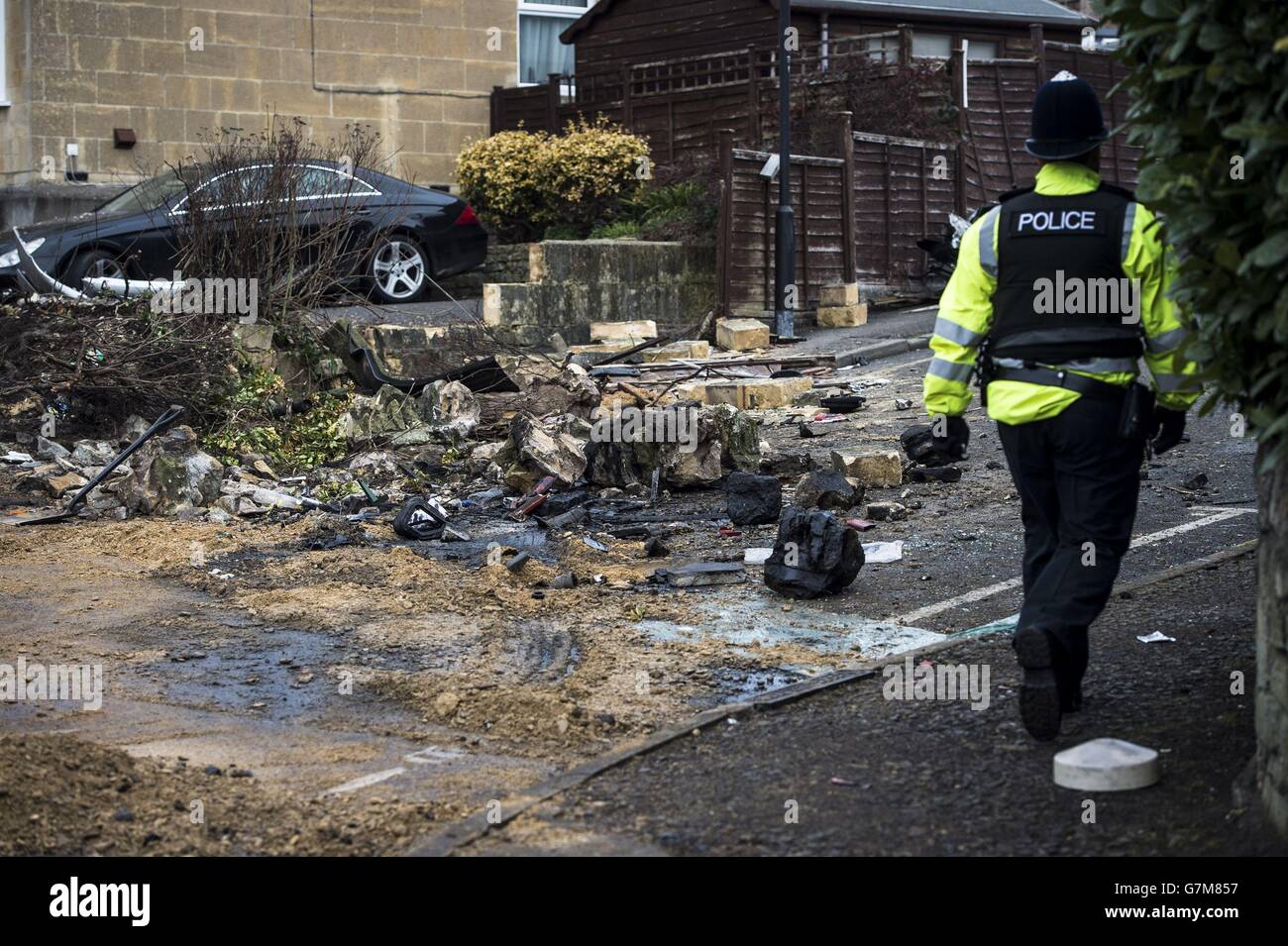 Tipper truck accident in Bath Stock Photo - Alamy