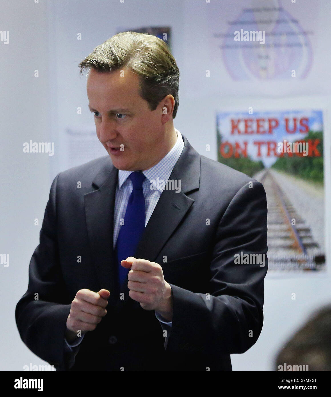 Prime Minister David Cameron meets staff during a visit to Dovetail ...