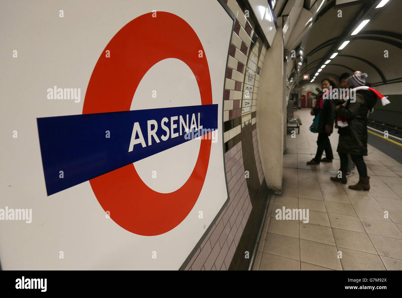 General view of Arsenal tube station before the Barclays Premier League ...
