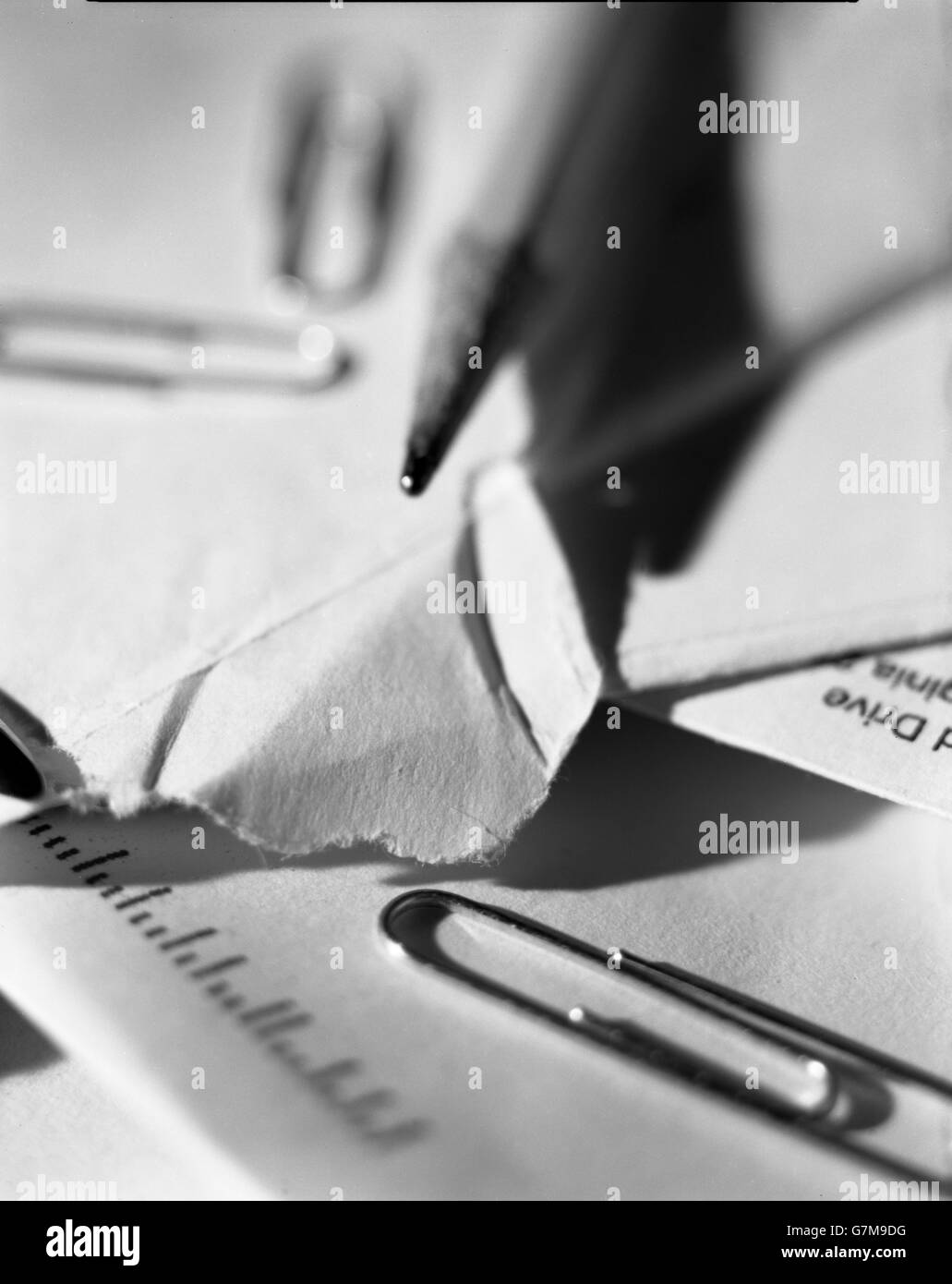 Pencil ,paper . paper. clips Stock Photo - Alamy