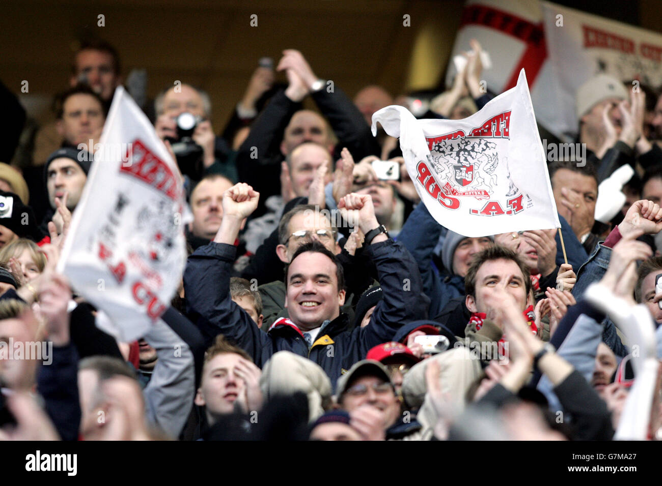Football fans flags exeter hi-res stock photography and images - Alamy