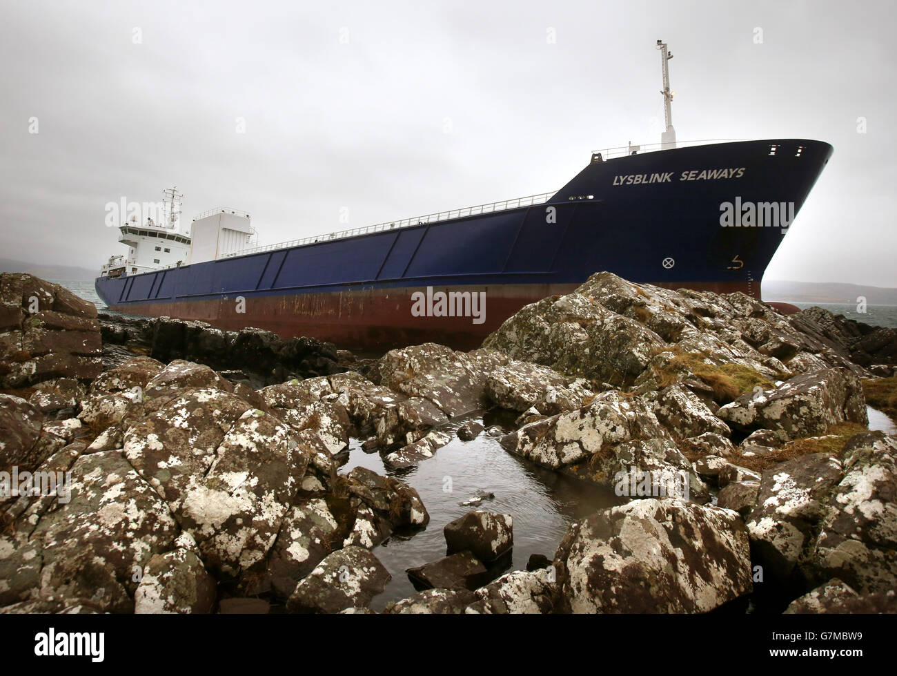 Container ship runs aground Stock Photo - Alamy