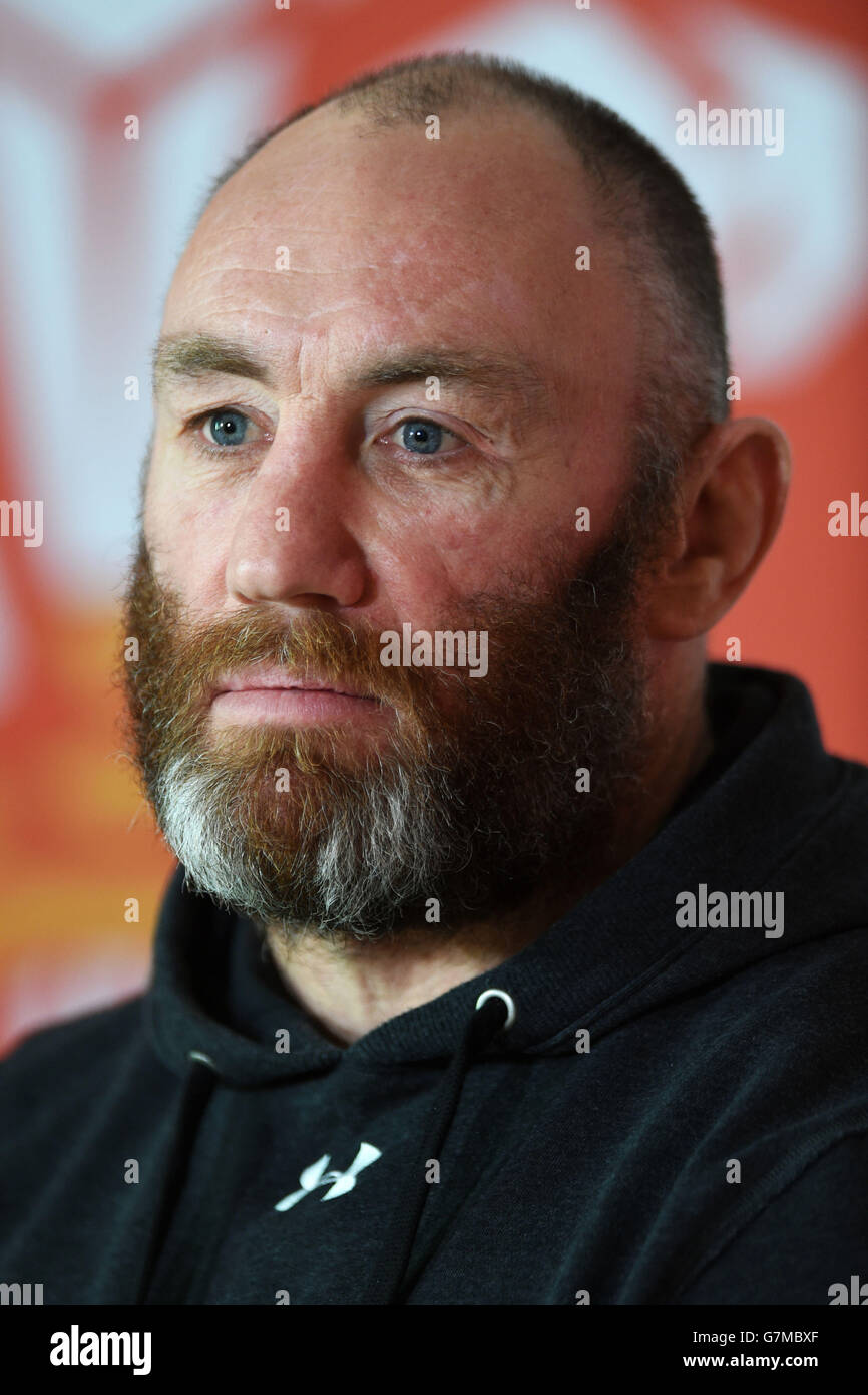Wales forwards coach Robin McBryde during a press conference at The ...