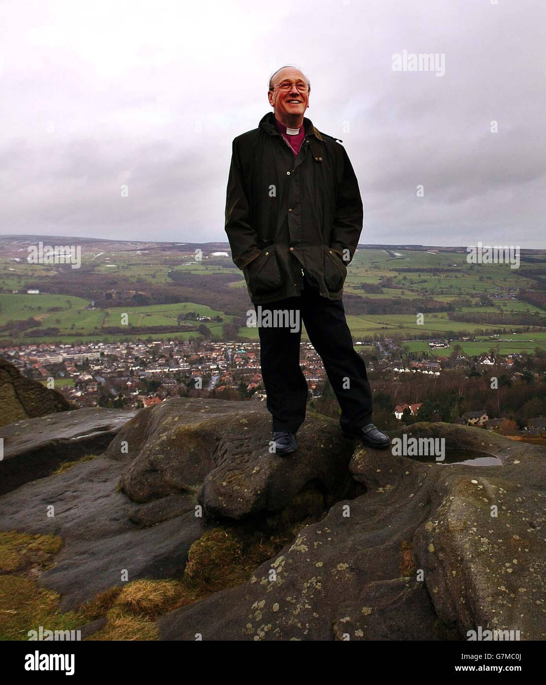 Dr David Hope - views new parish of Ilkley - from Cow and Calf rocks ...