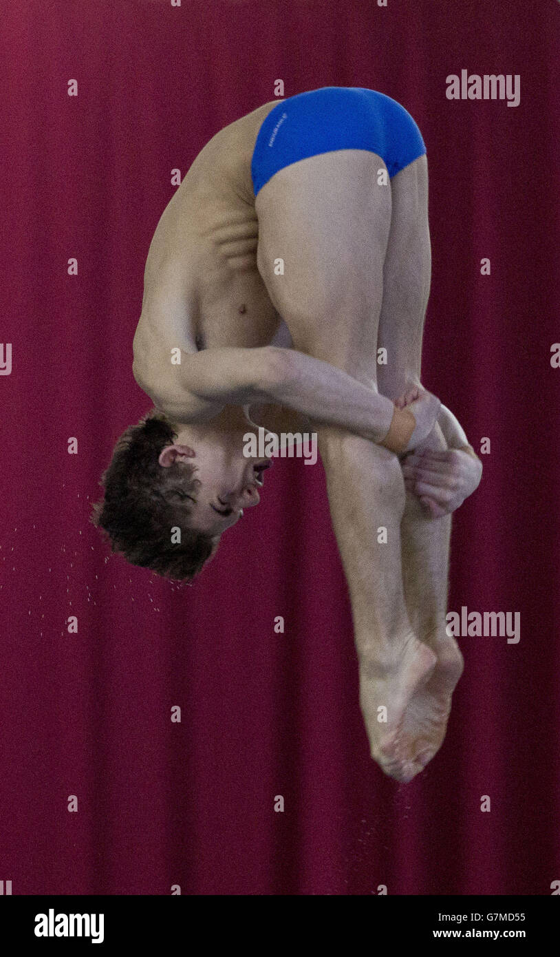 Ross Haslam, of City of Sheffield Diving Club, takes part in the Mens ...
