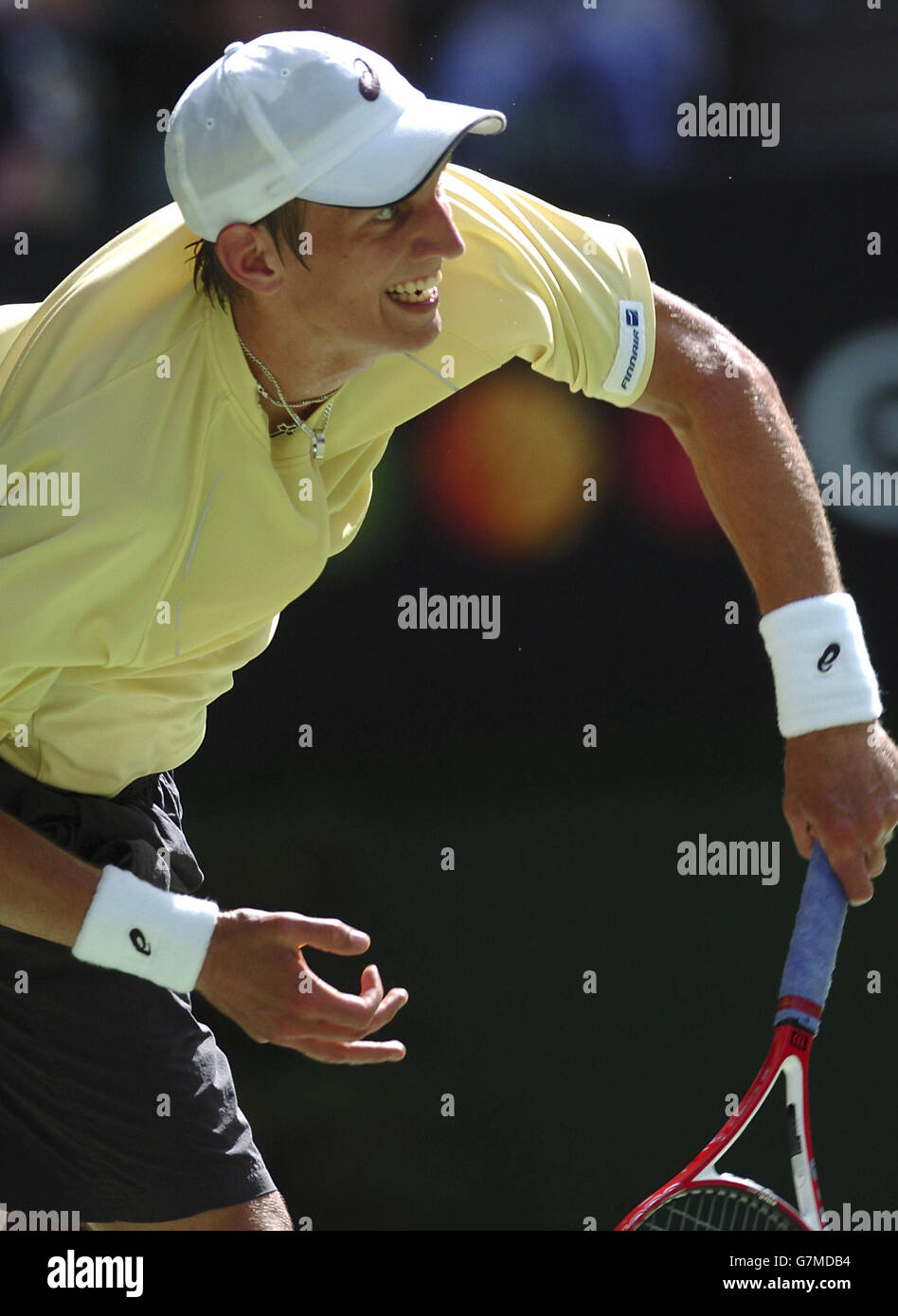 Tennis - Australian Open - Men's Third Round. Jarkko Nieminen in action ...