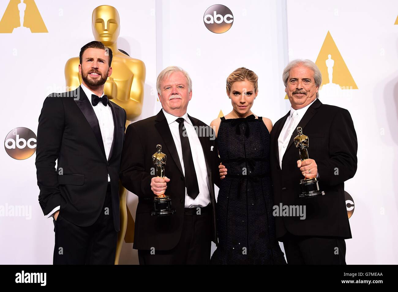 Alongside presenters chris evans and sienna miller hi-res stock ...