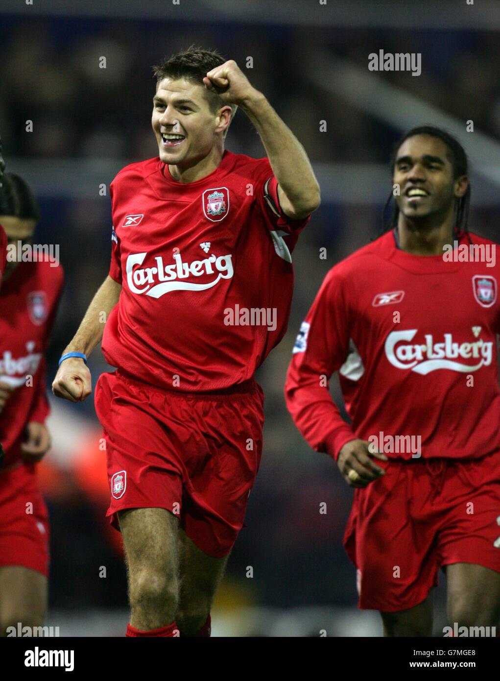 Liverpool's Steven Gerrard celebrates after scoring the third goal ...