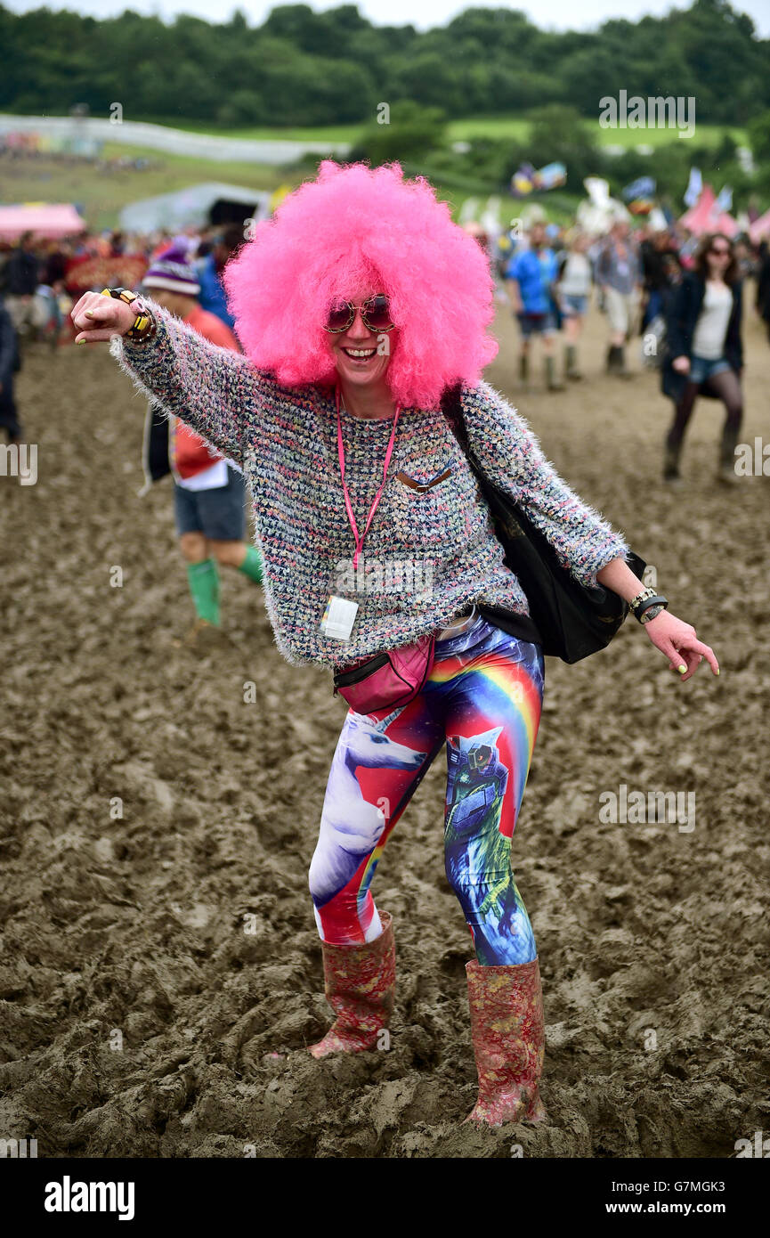 Michelle Byatt, 38, from Potton at the Glastonbury Festival, at Worthy ...