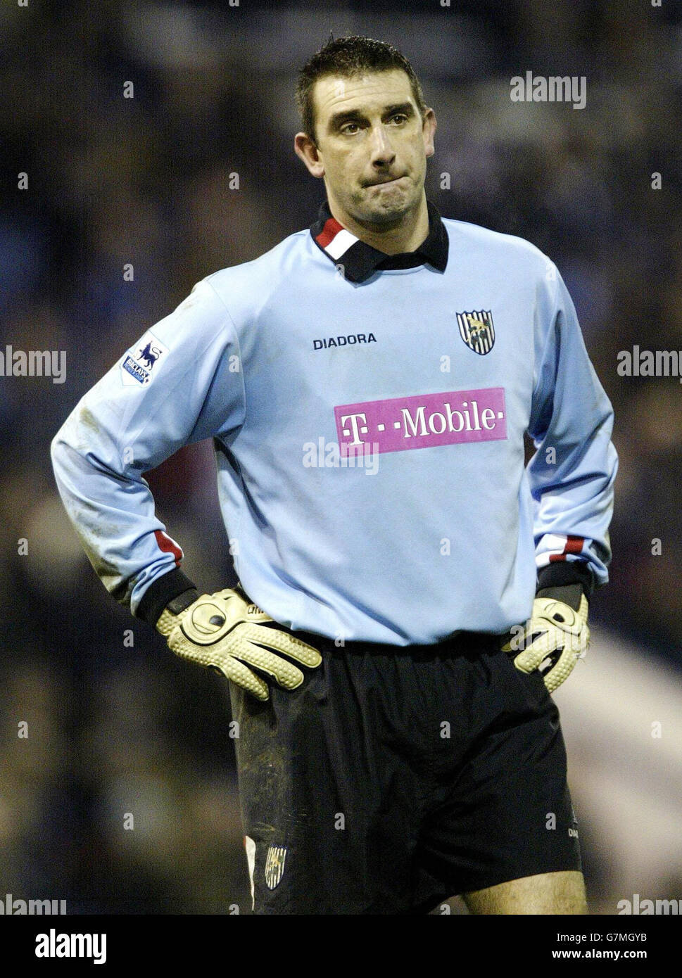 West Bromwich Albion's goalkeeper Russell Hoult shows his dejection ...