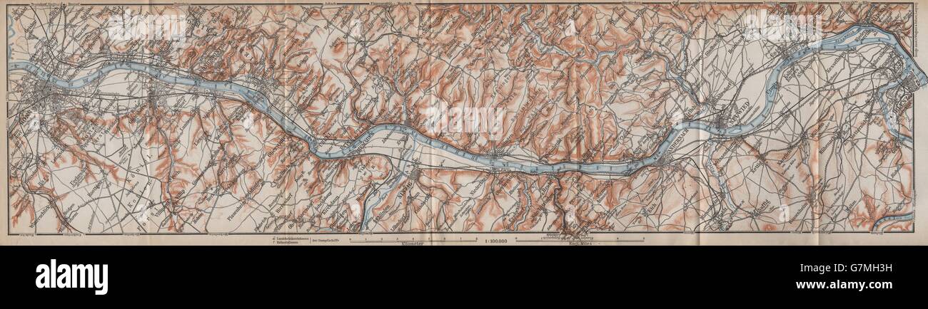 RHINE/RHEIN. Bonn-Bad Godesberg-Remagen-Andernach-Neuwied-Koblenz, 1913 ...