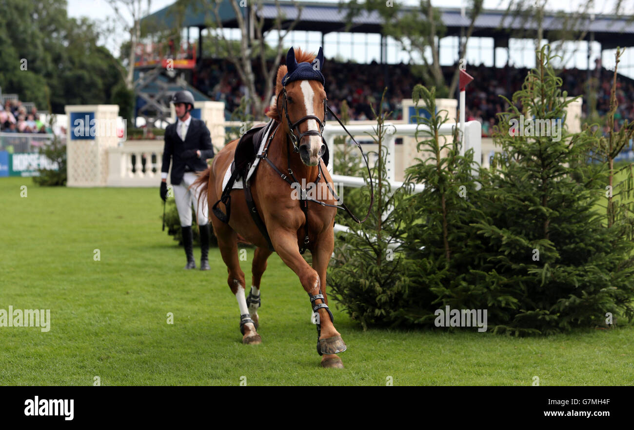 David Simpson riding Rolo Tomasi on day four of the Hickstead Derby ...