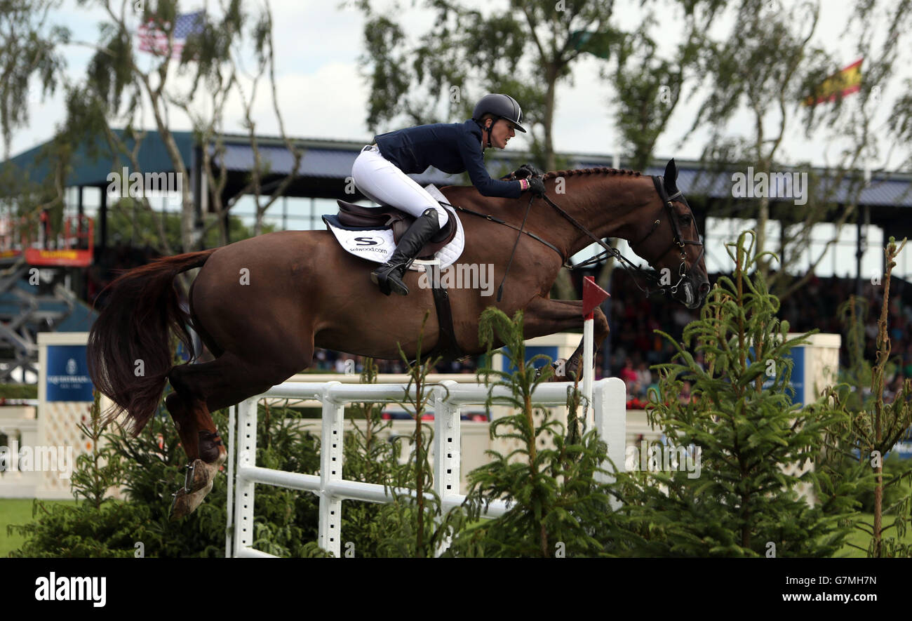 Harriet Nuttall riding A Touch Imperious competes on day four of the ...
