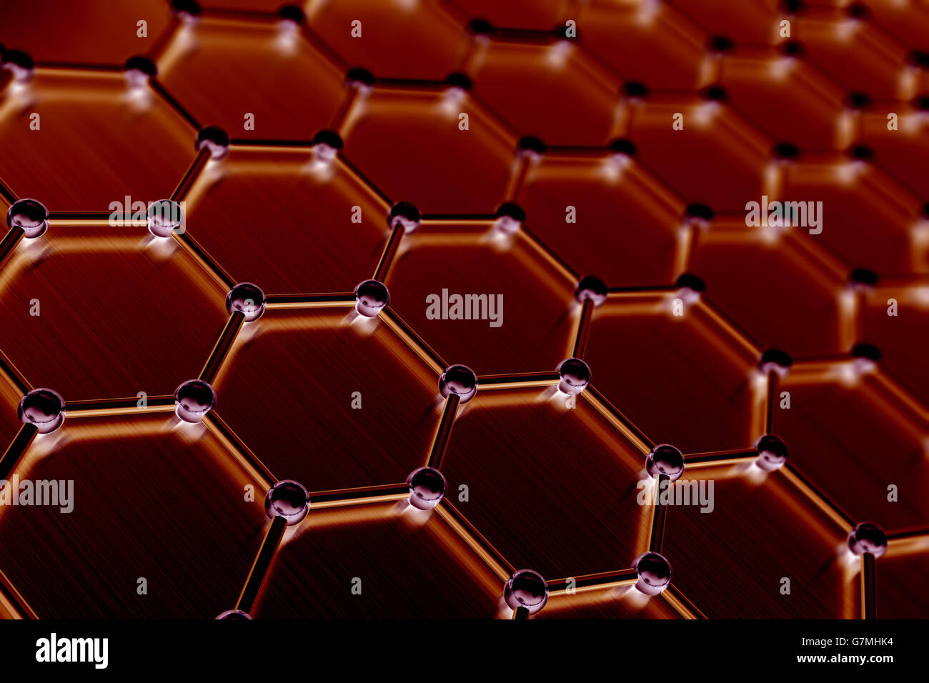 Graphene atomic structure, nanotechnology background 3d illustration ...