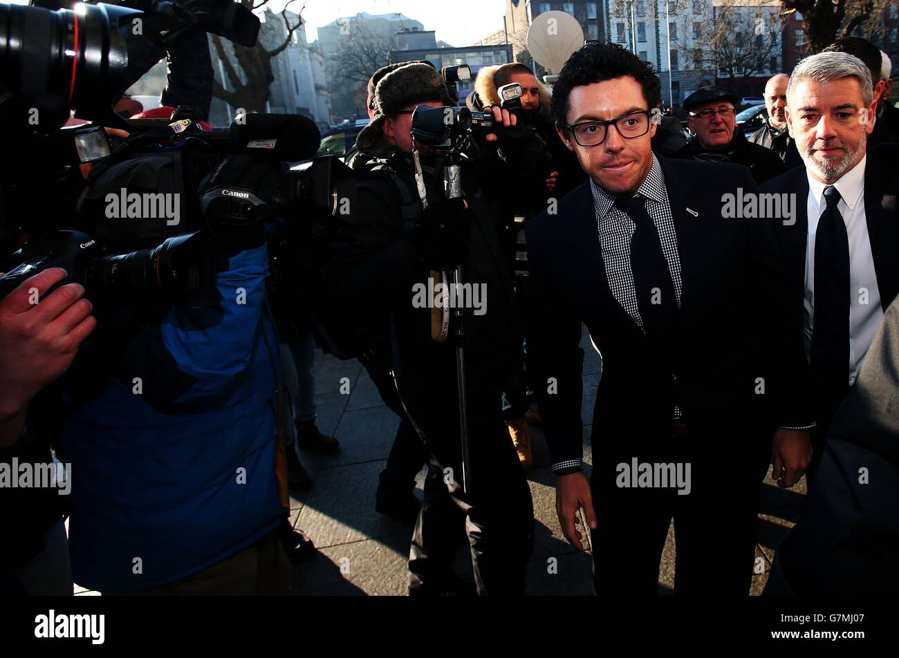 Rory mcilroy centre arrives at the high court in dublin hi-res stock ...