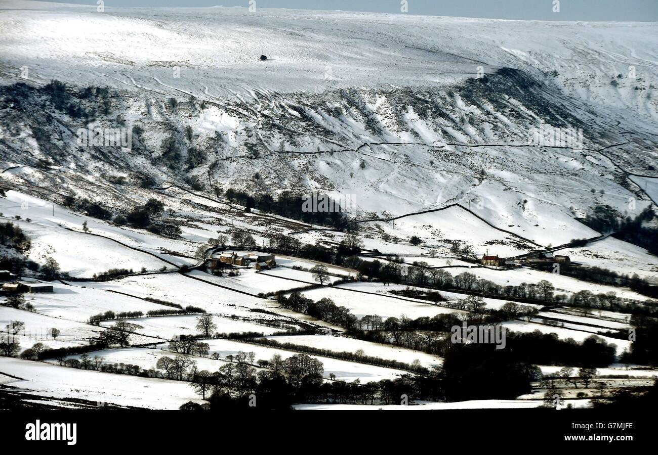 A farmhouse shrouded in snow on the Yorkshire Moors, as parts of ...